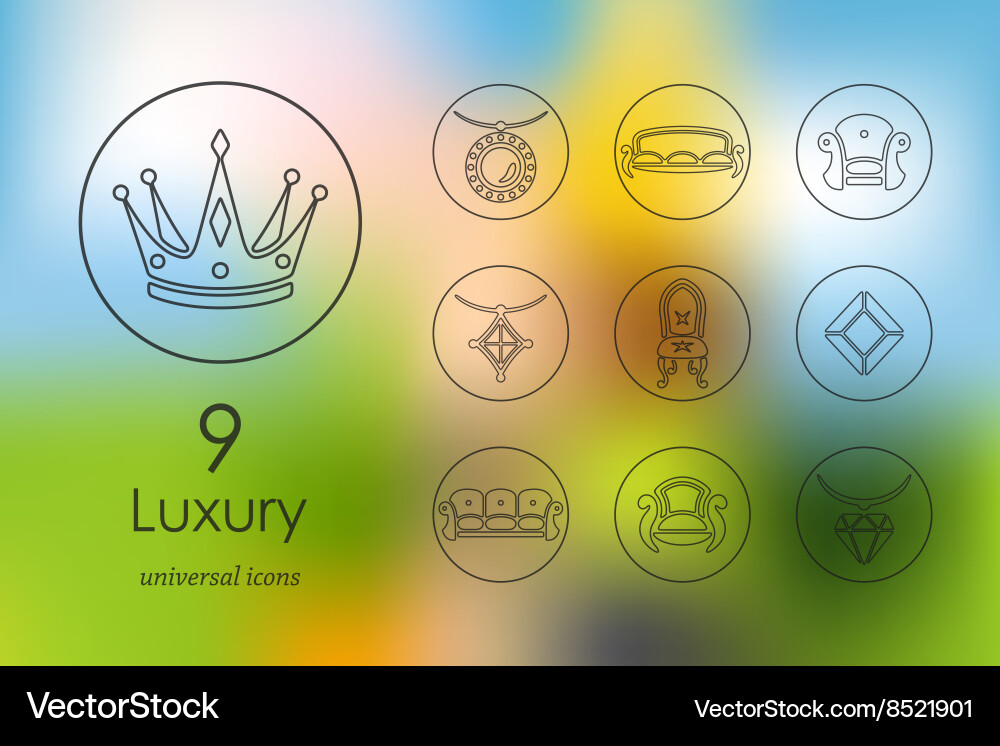 Set of luxury icons Royalty Free Vector Image - VectorStock