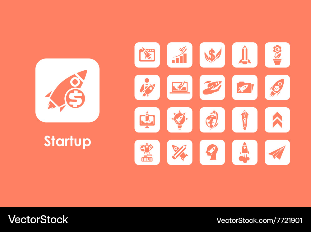 Set of startup simple icons Royalty Free Vector Image
