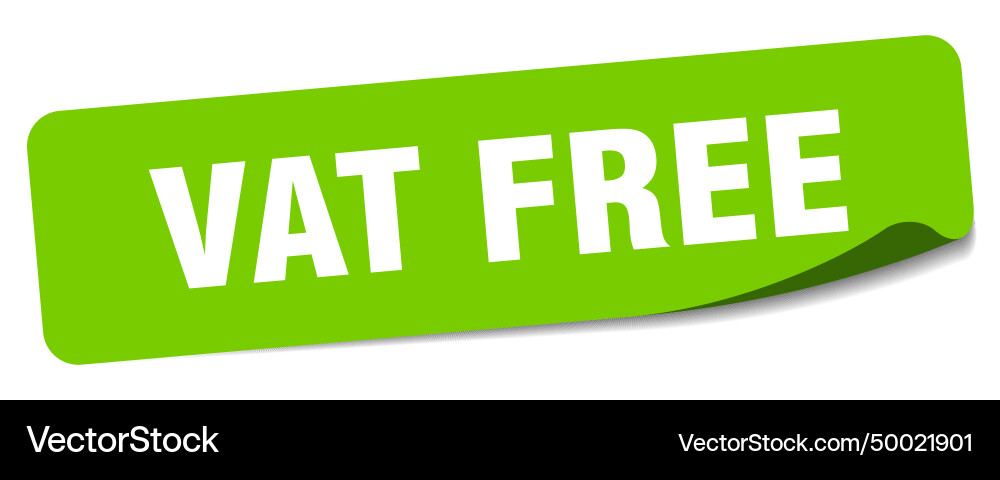 Vat free sticker vat free label Royalty Free Vector Image