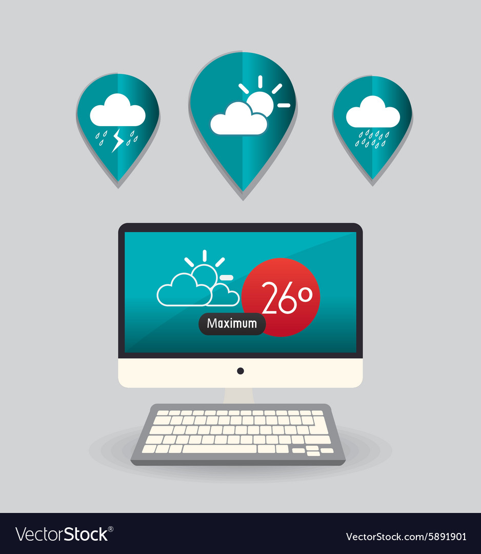 Weather mobile app design Royalty Free Vector Image