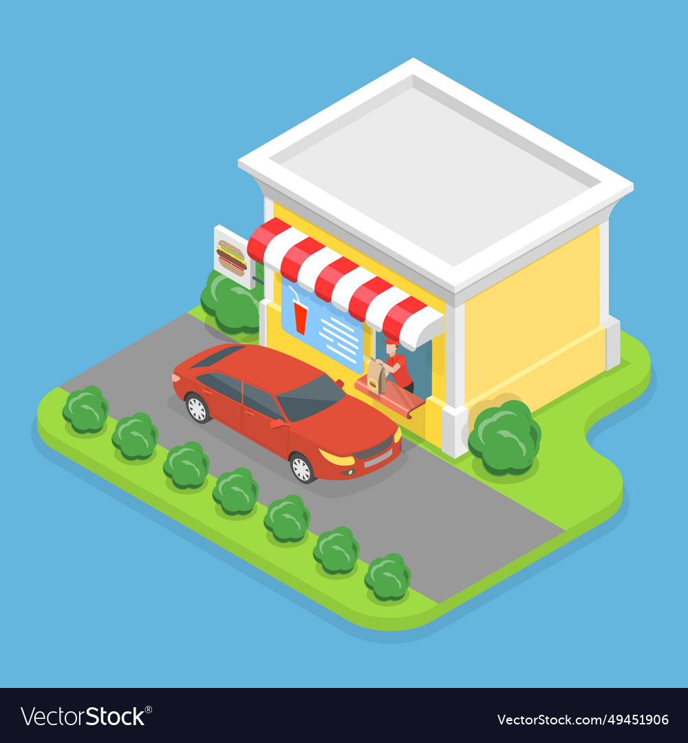 3d isometric flat of drive Royalty Free Vector Image