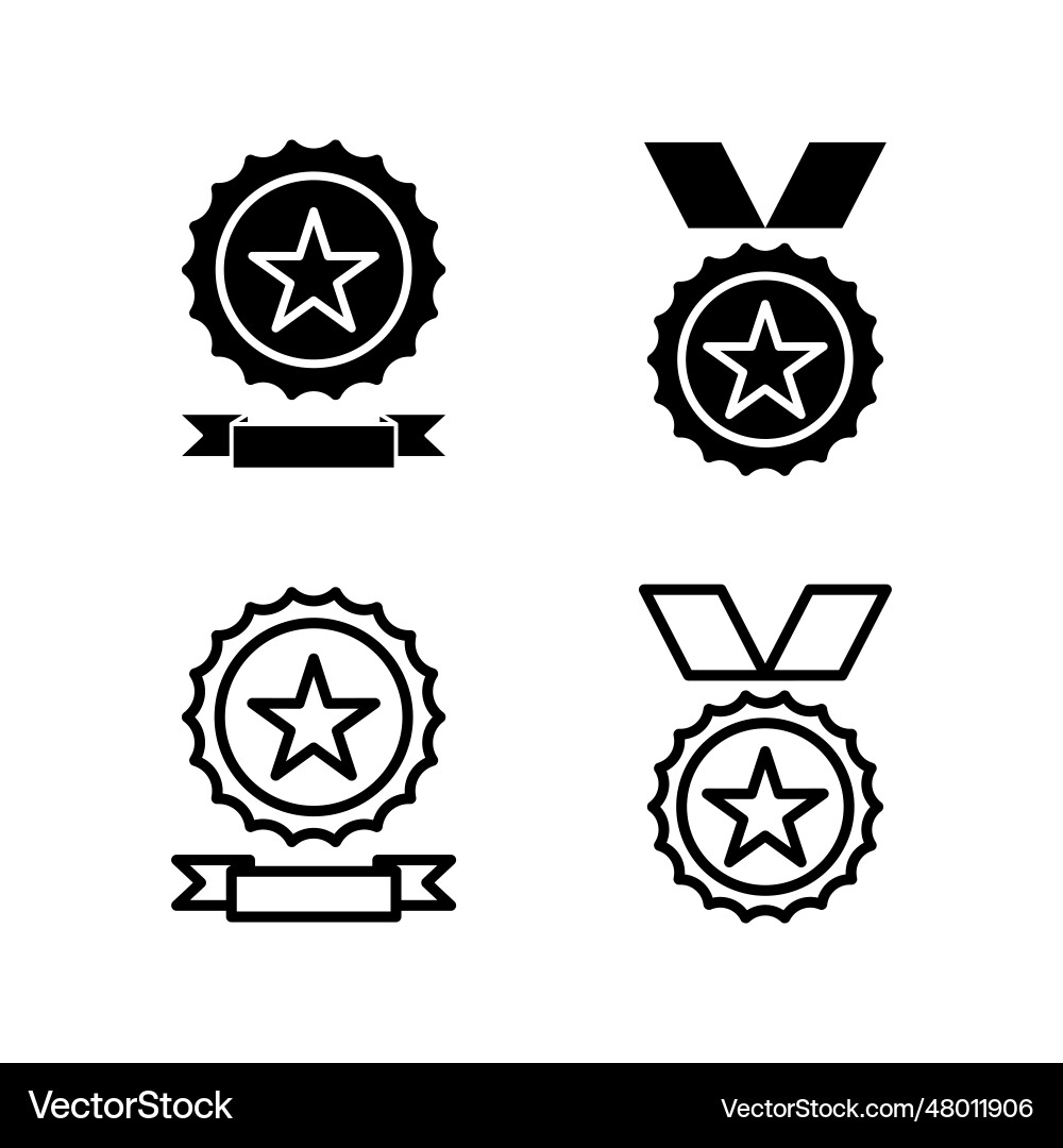 Achieve icon medal icon award certificate Vector Image