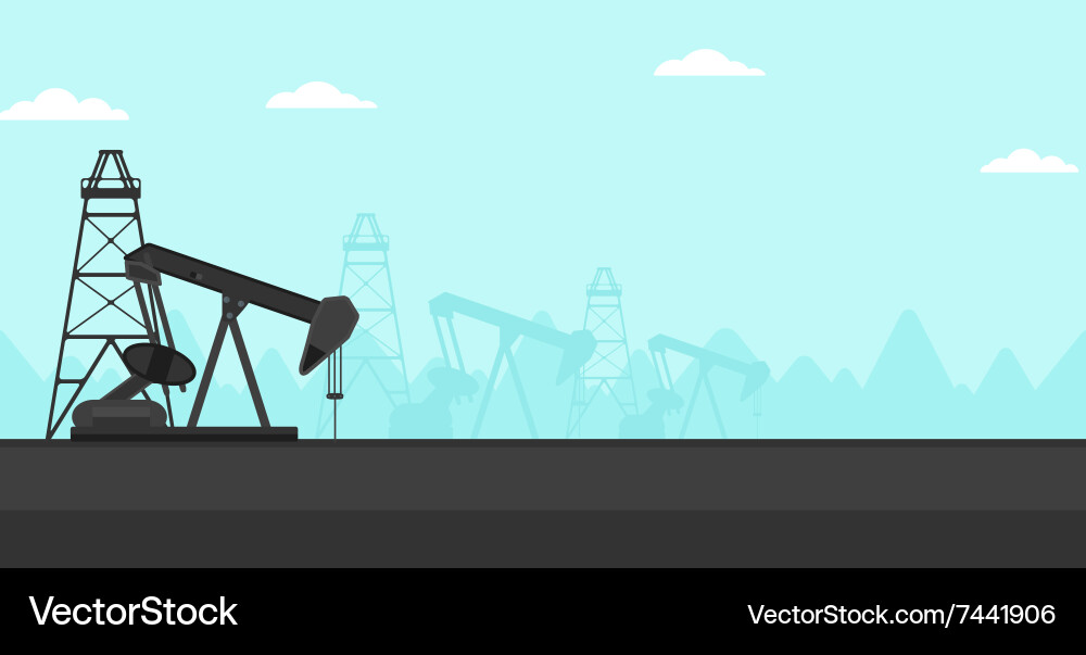 Background of oil derrick Royalty Free Vector Image