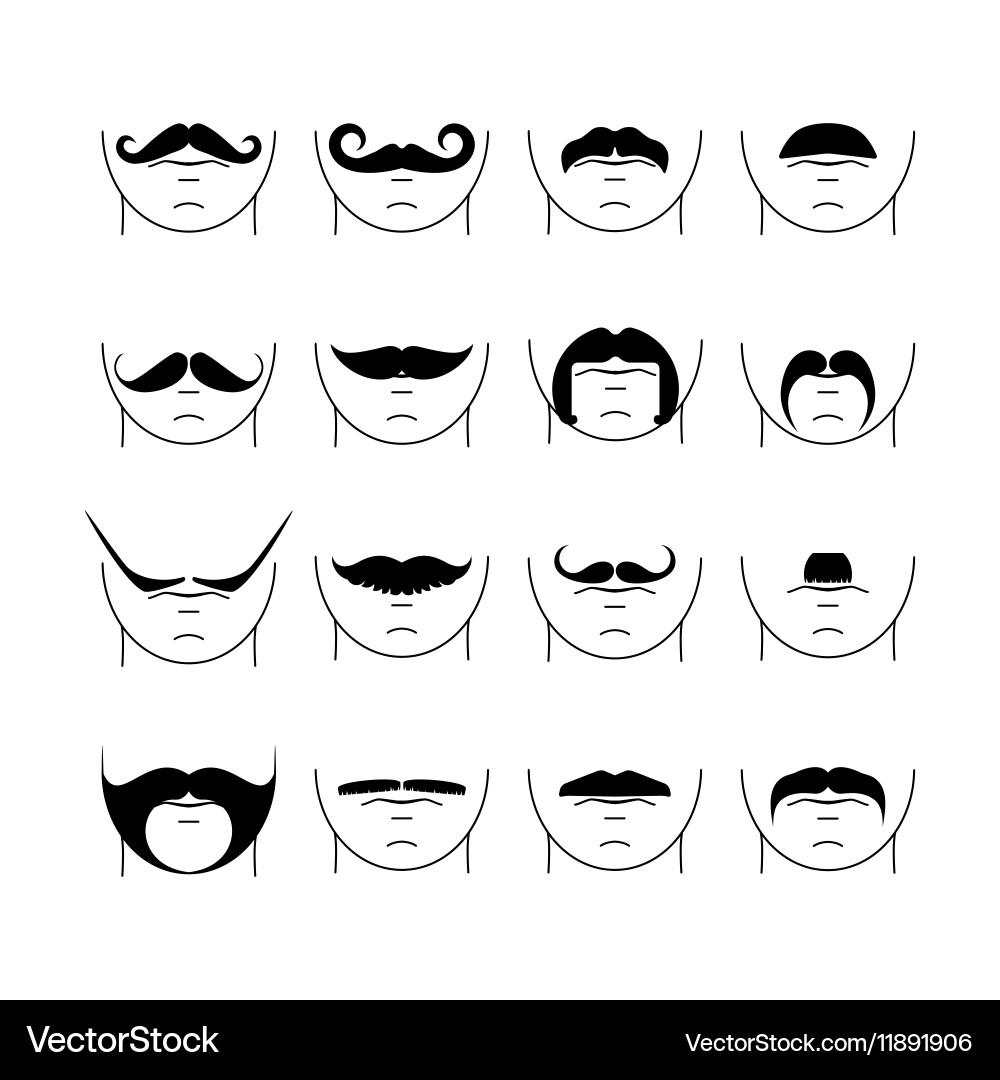 Big set of hipster mustache Royalty Free Vector Image