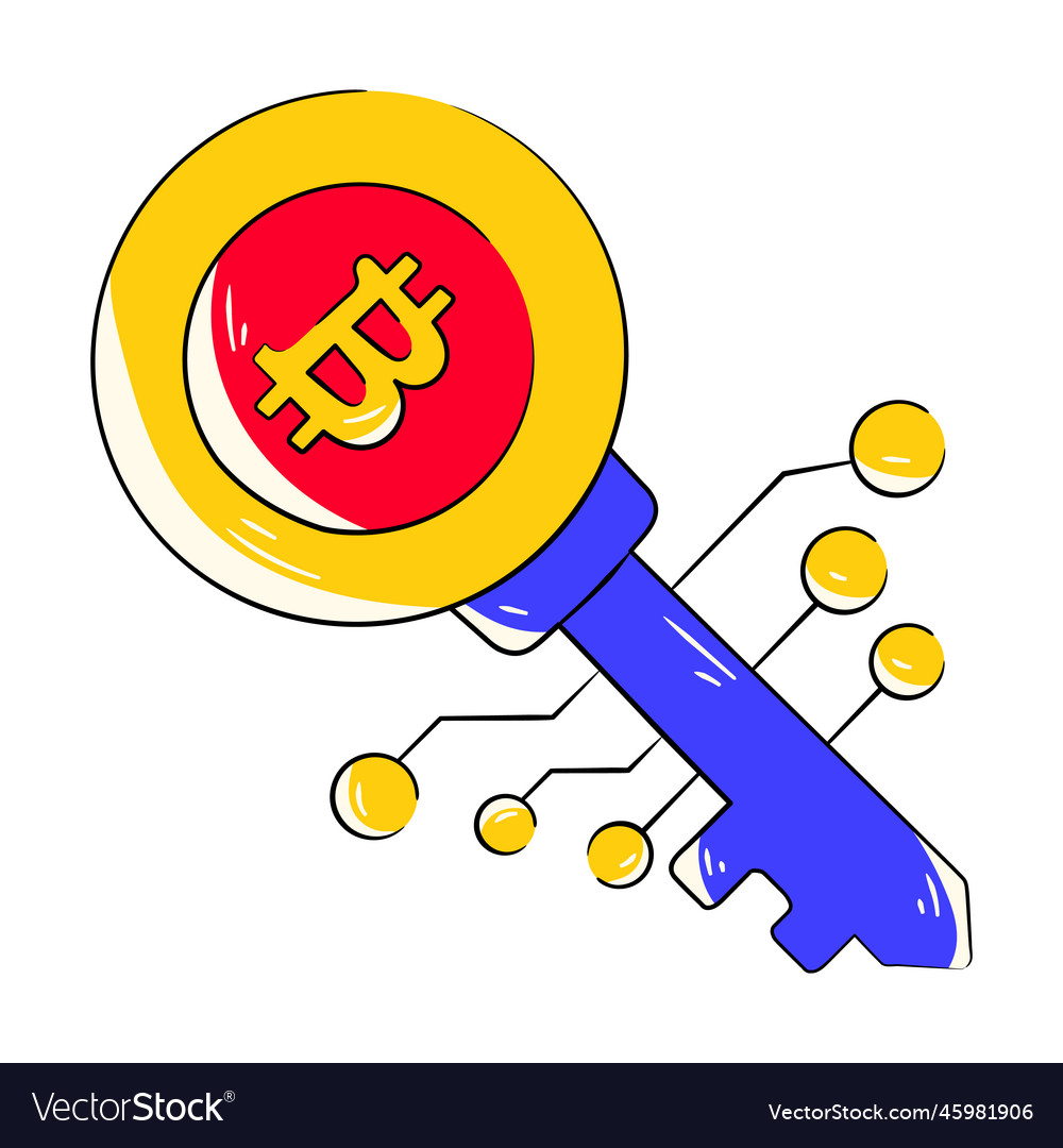 Bitcoin key Royalty Free Vector Image - VectorStock