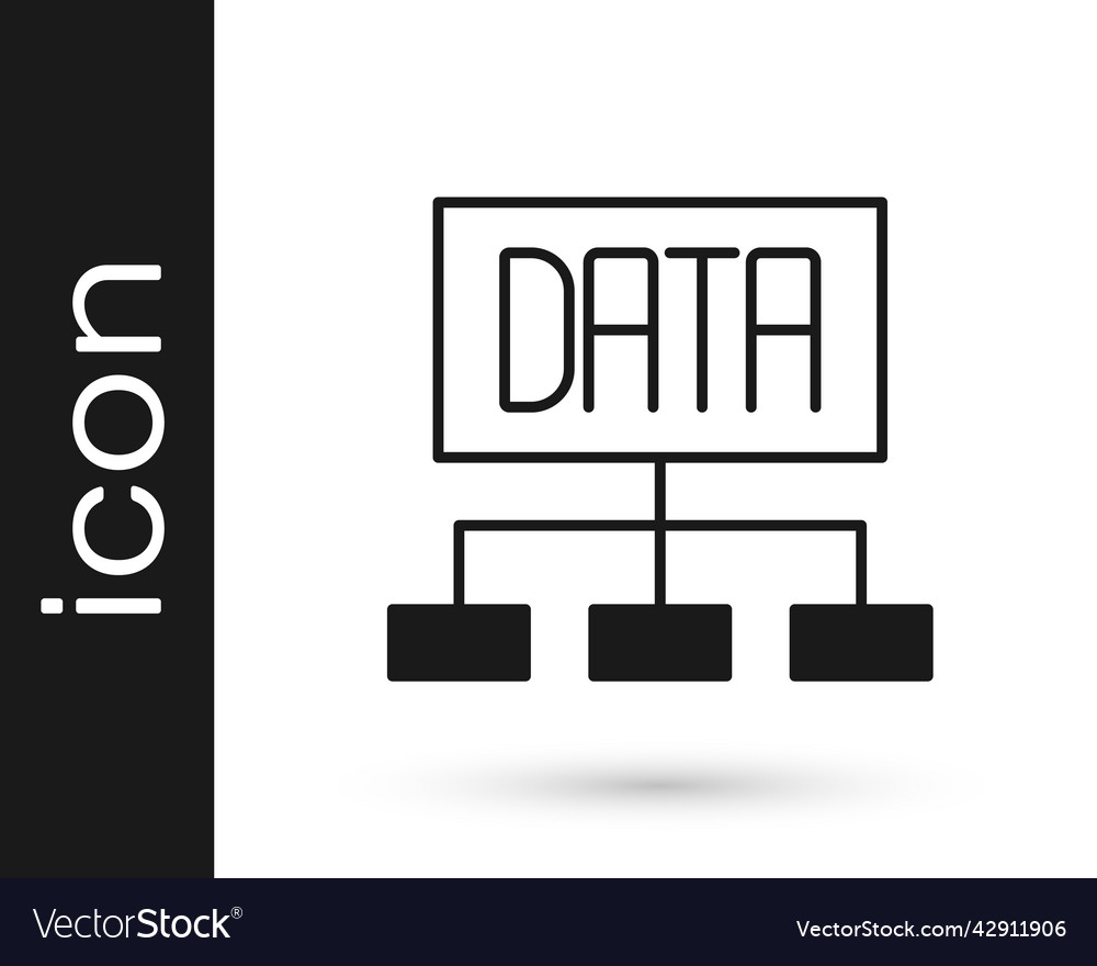 Black data analysis icon isolated on white Vector Image