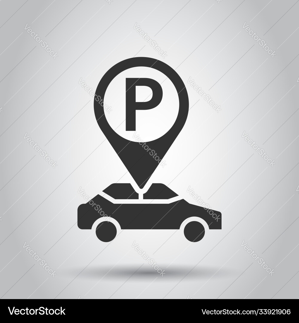 Car parking icon in flat style auto stand Vector Image