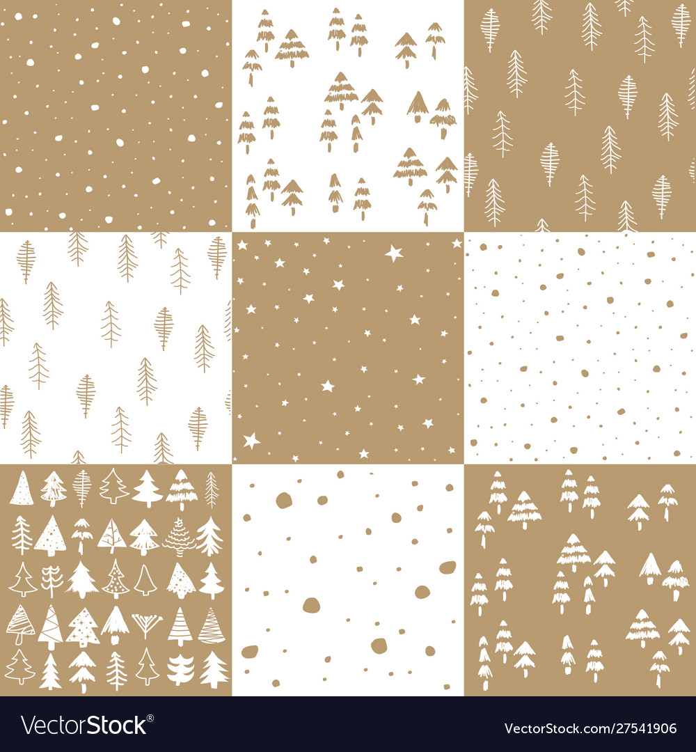 Christmas pattern set Royalty Free Vector Image