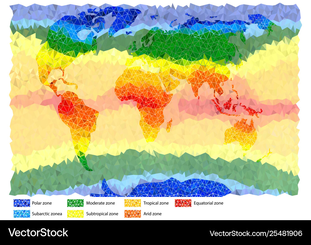 Climatic zones world Royalty Free Vector Image