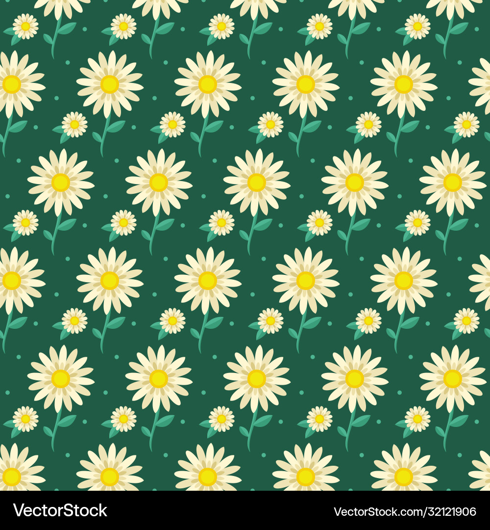 Cute floral flowers seamless pattern background Vector Image