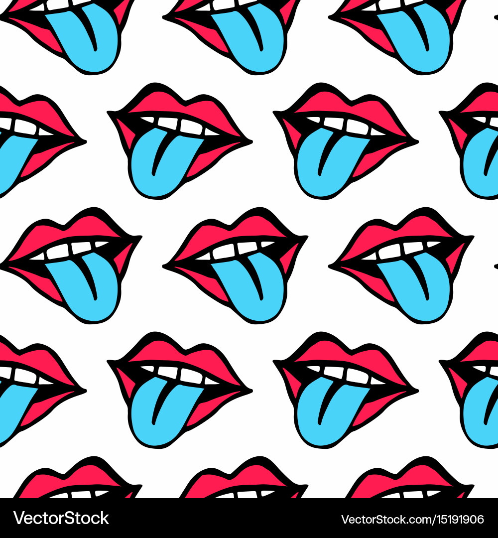 Fashionable colorful mouth seamless pattern Vector Image