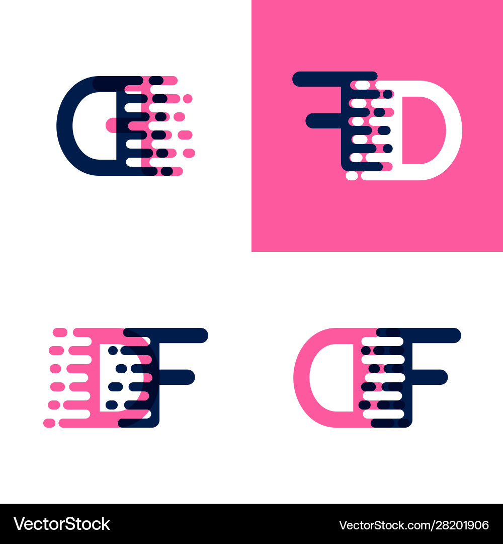 Fd letters logo with accent speed in pink Vector Image