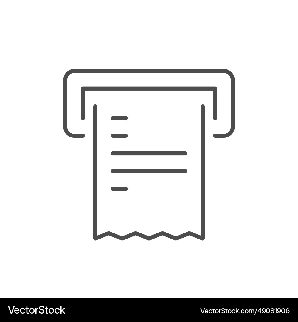 Financial receipt line outline icon Royalty Free Vector