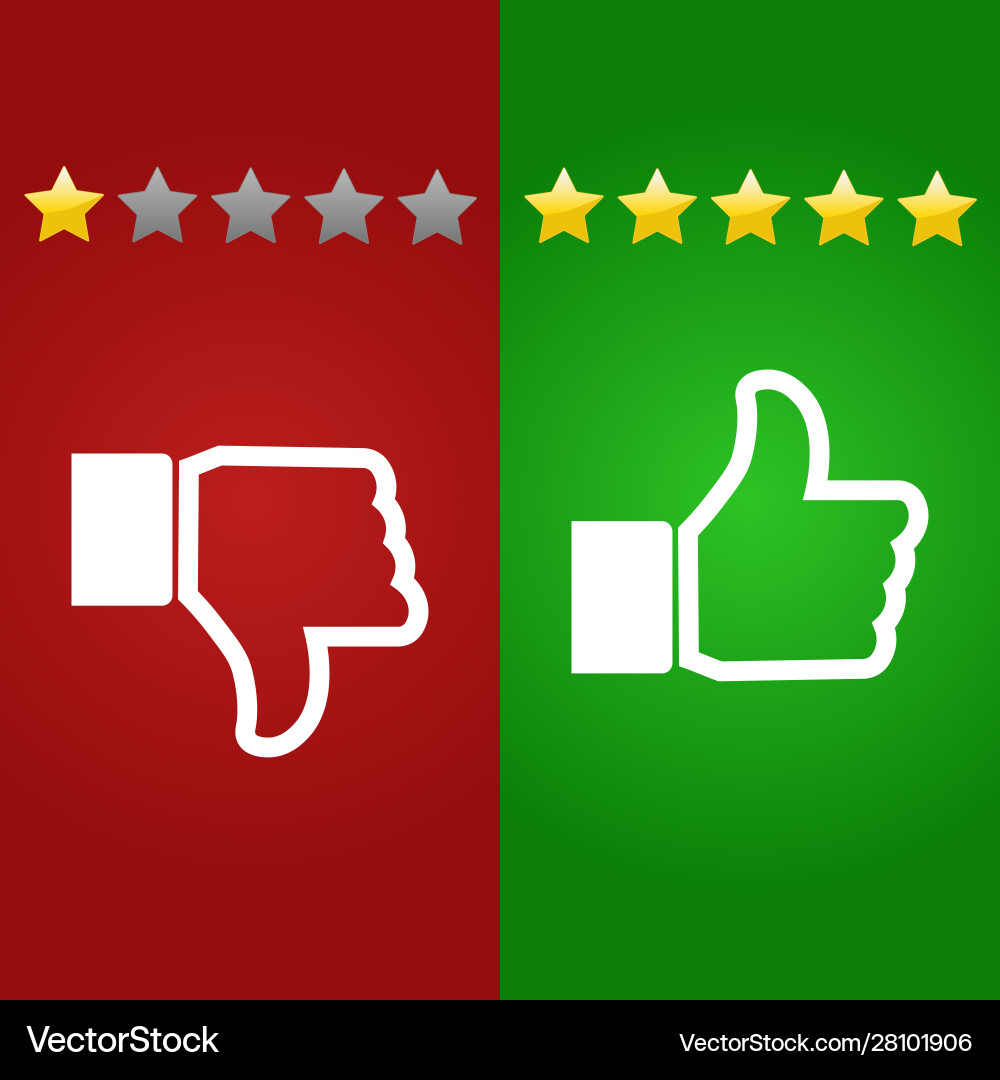 Like or dislike fingers icons flat design Vector Image