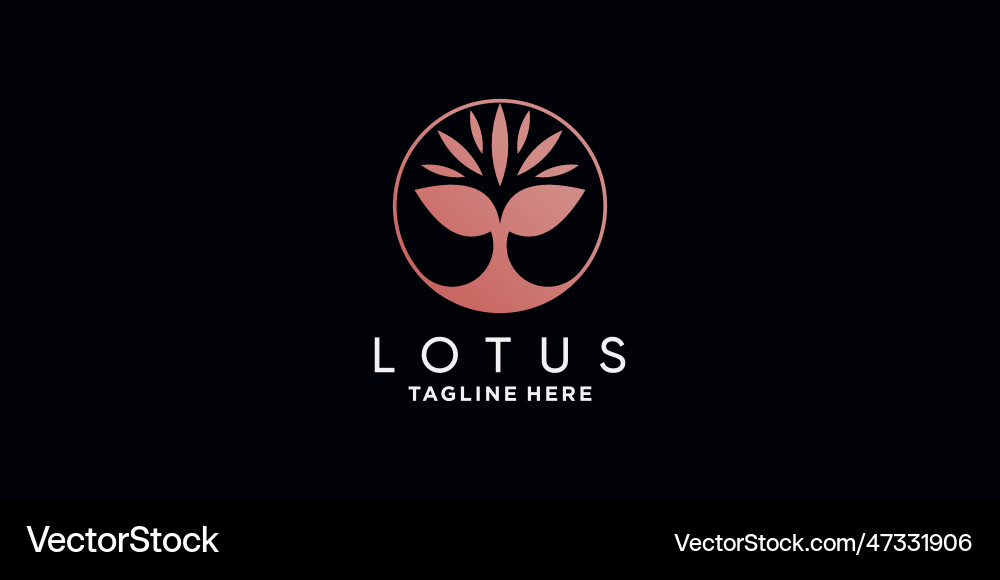 Lotus logo design template with creative circle Vector Image
