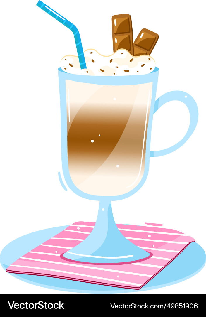 Of a delicious iced coffee with Royalty Free Vector Image