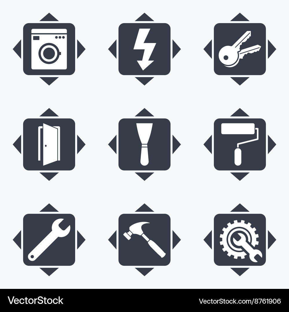 Repair construction icons Electricity keys Vector Image