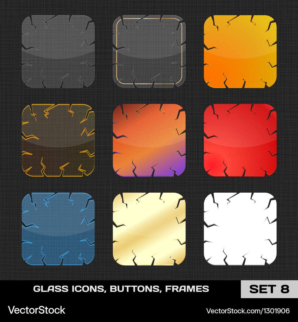 Set of colorful app icon frames templates buttons Vector Image