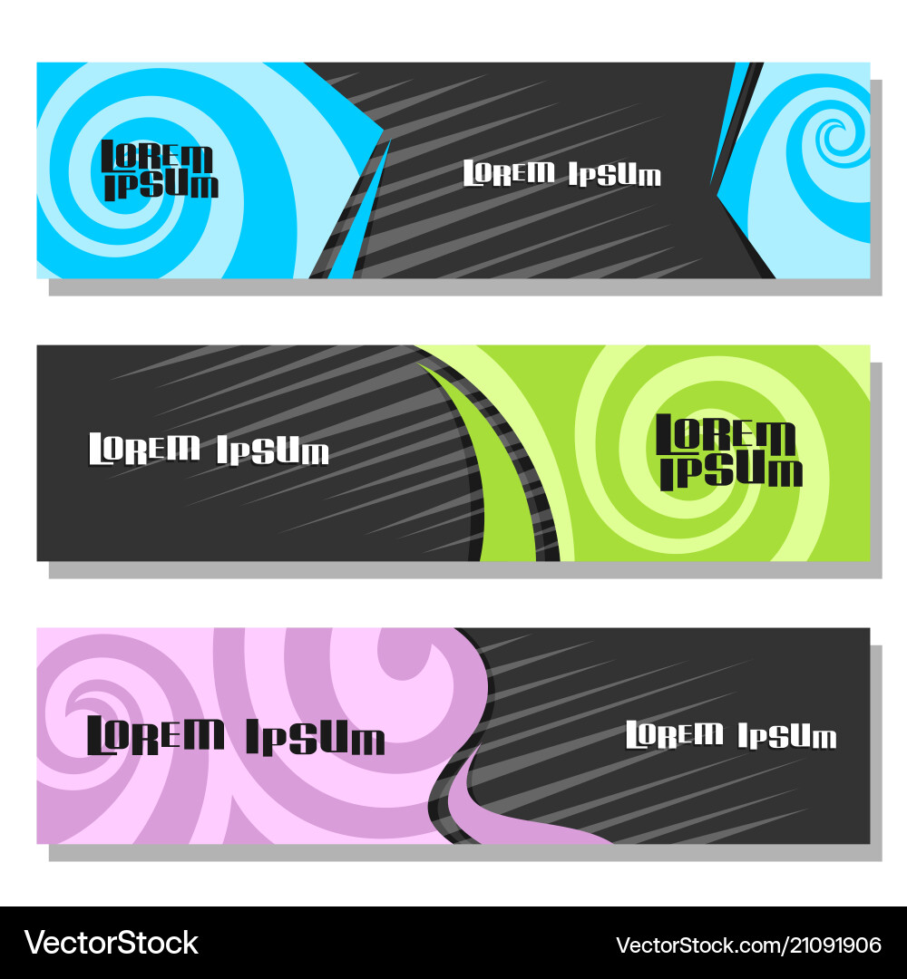 Set of horizontal futuristic banners Royalty Free Vector