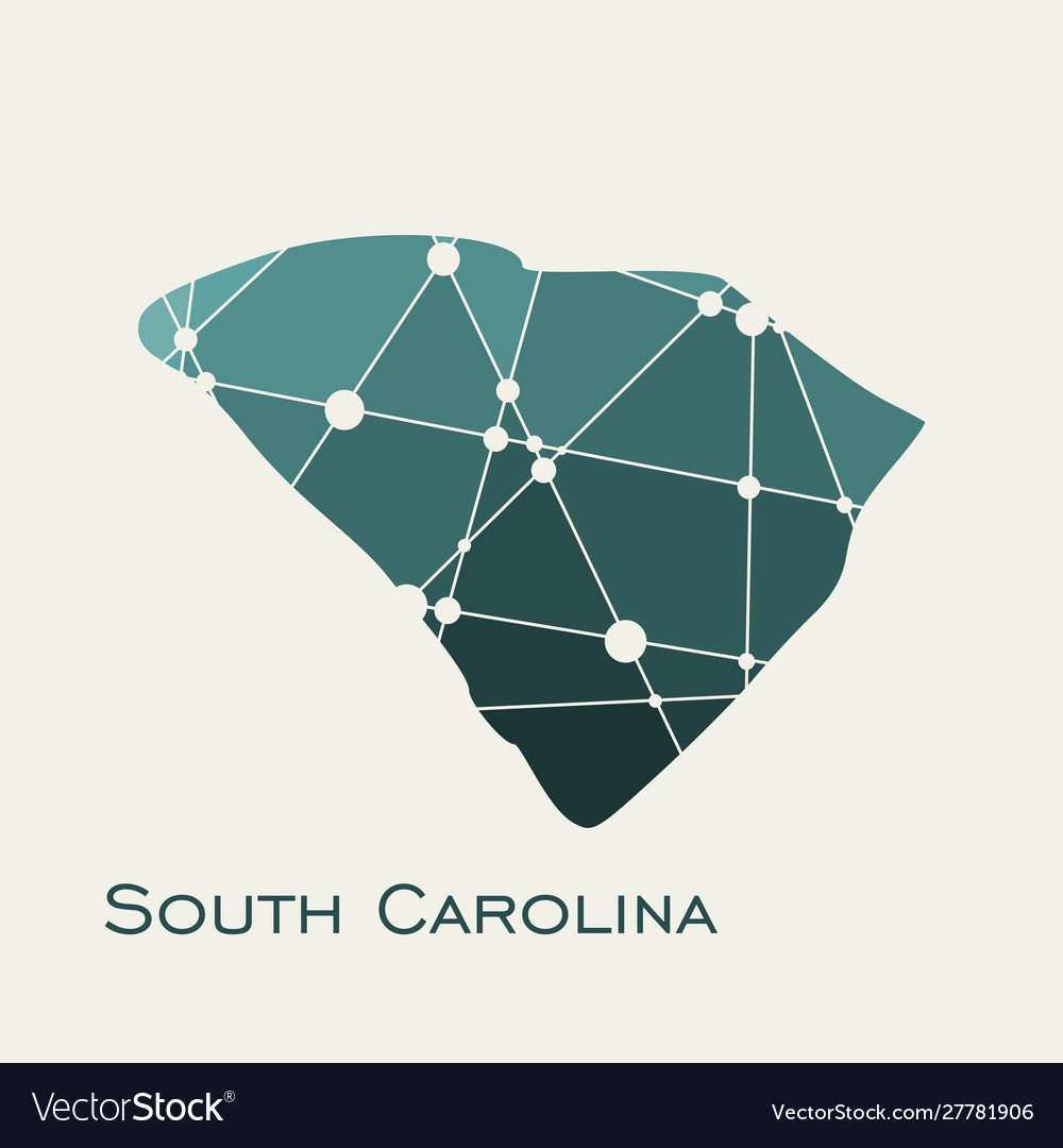 South carolina state map Royalty Free Vector Image