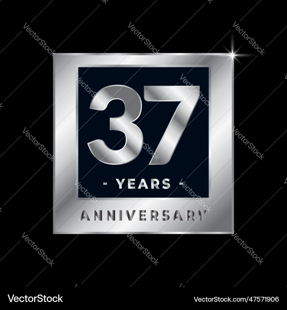 Thirty seven years anniversary celebration emblem Vector Image