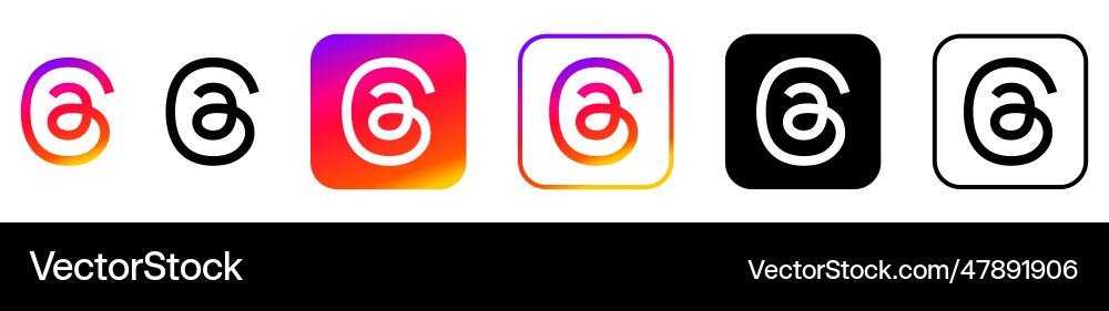 Threads icons set social media logos design can Vector Image