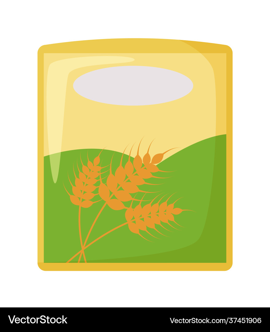 Wheat flour eco packing isolated on white Vector Image