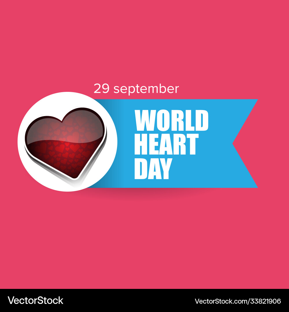 World heart day banner or background Royalty Free Vector