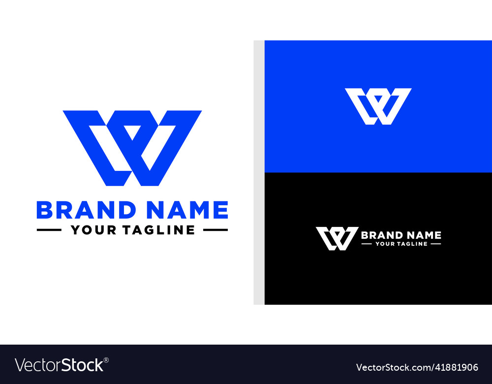 Wp logo monogram editable Royalty Free Vector Image