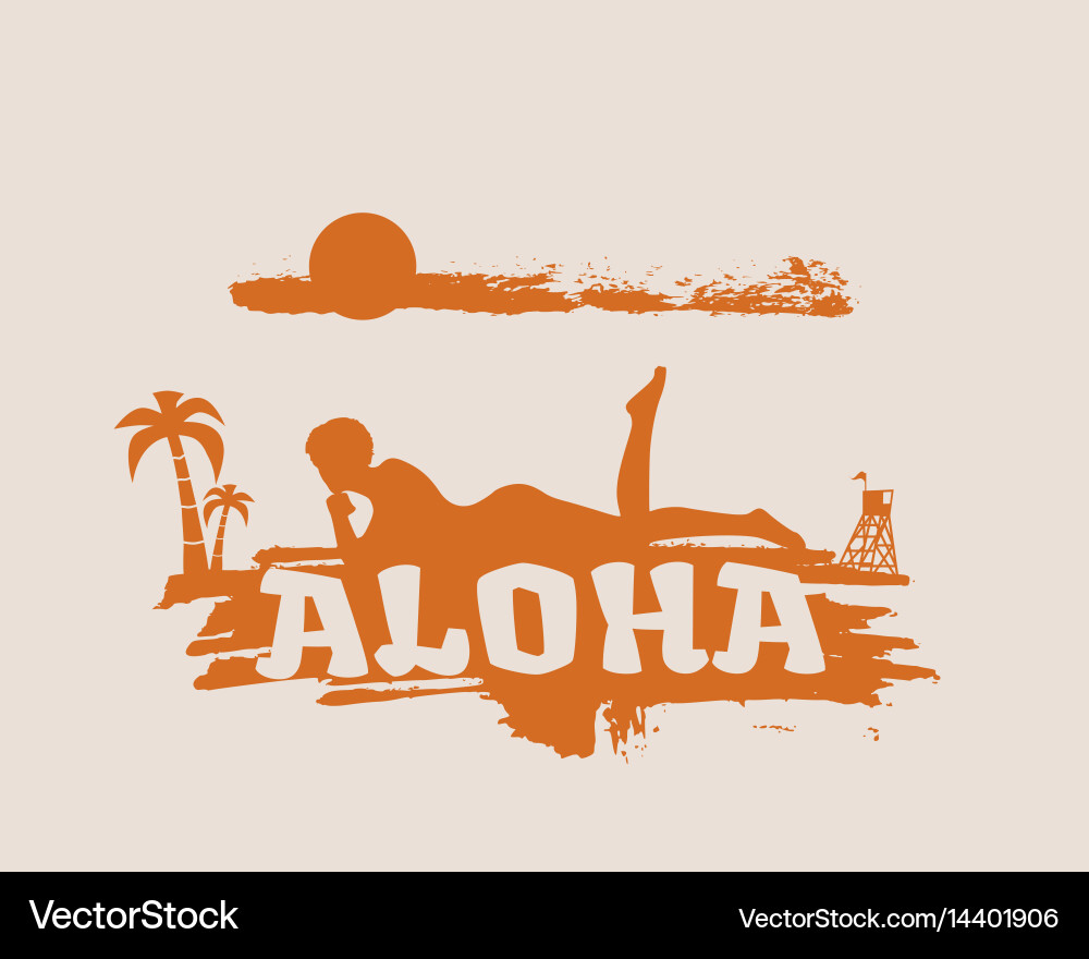 Young woman sunbathing on a beach Royalty Free Vector Image