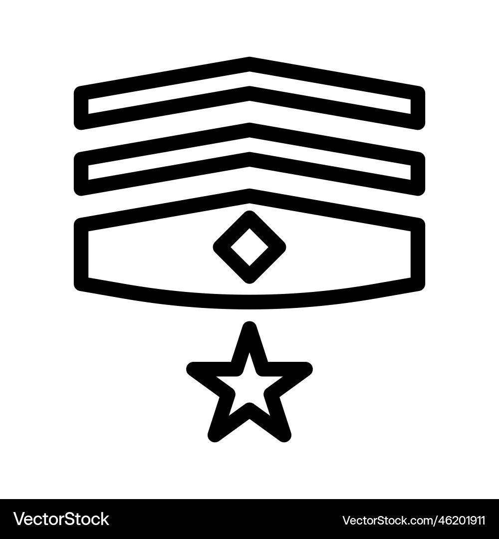 Badge icon outline style military army element Vector Image