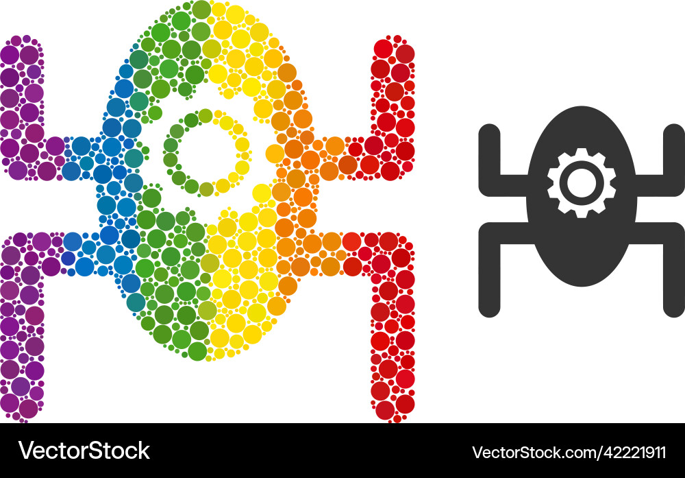 Dot microrobot composition icon of spectrum round Vector Image