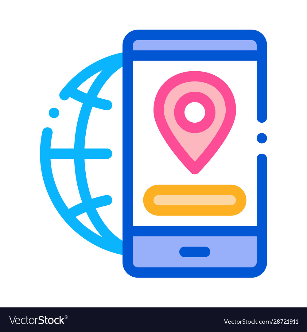 Geolocation icon outline Royalty Free Vector Image