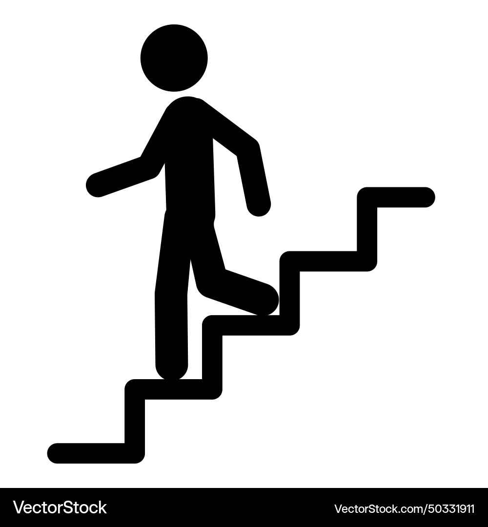 Go down stairs sign flat icon isolated on white Vector Image