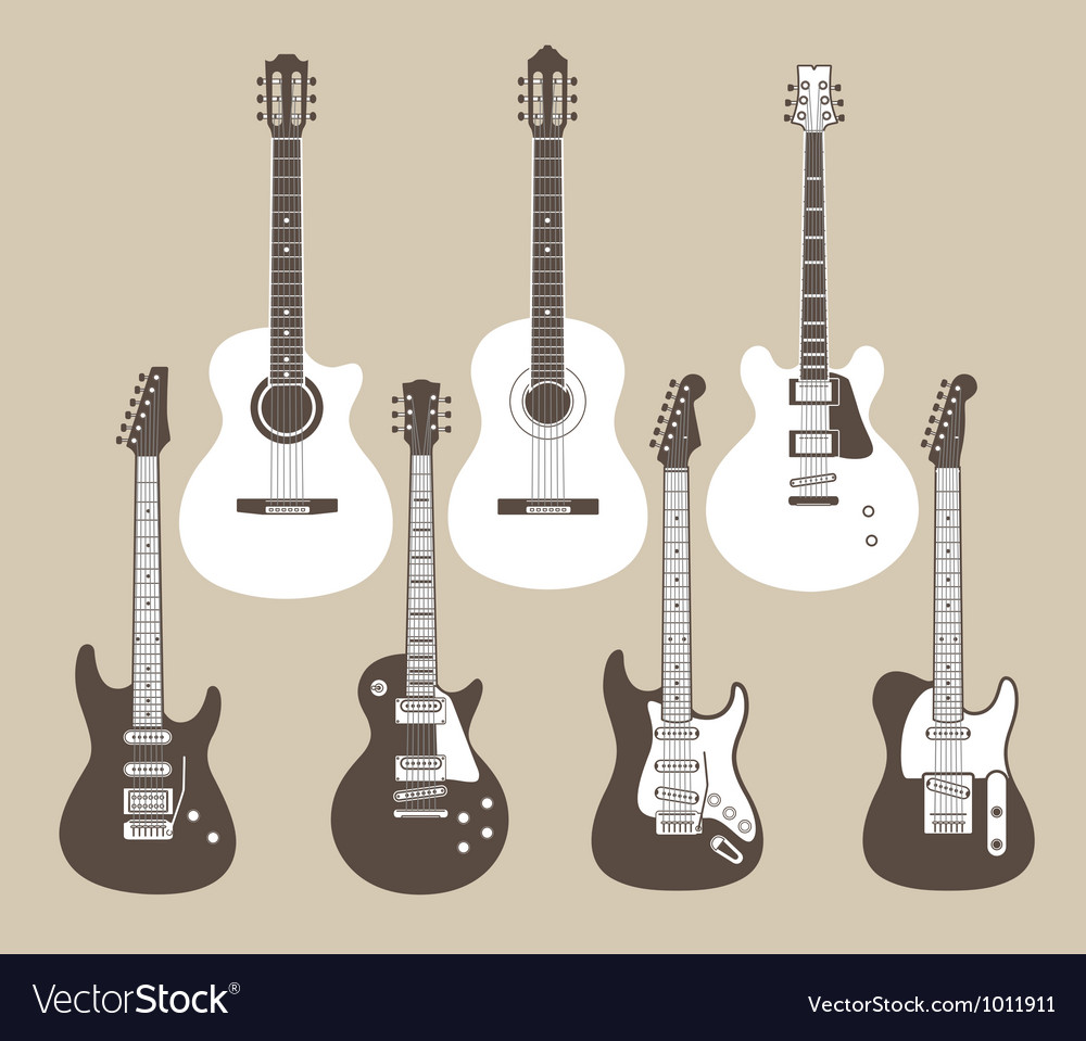 Guitars Royalty Free Vector Image - VectorStock