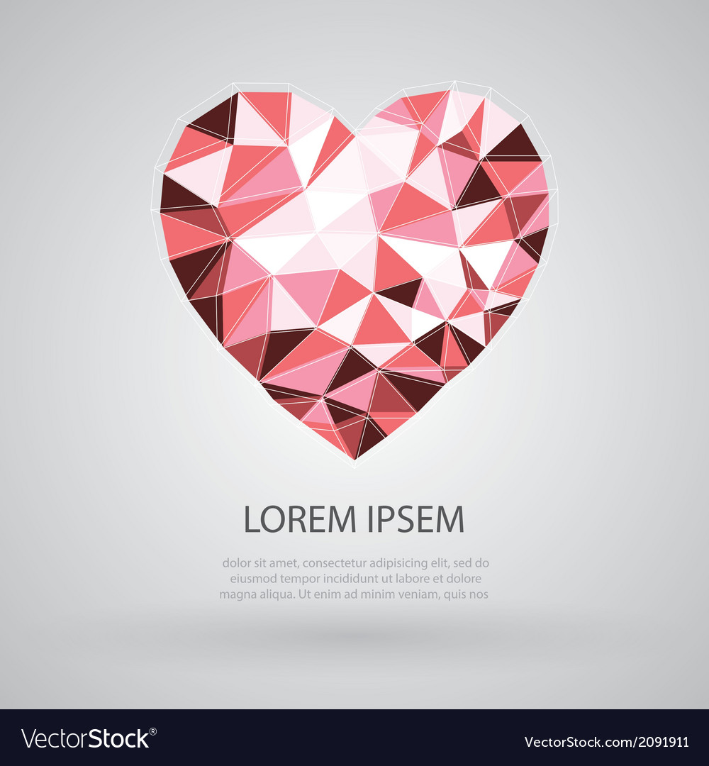 Heart triangle shape Royalty Free Vector Image