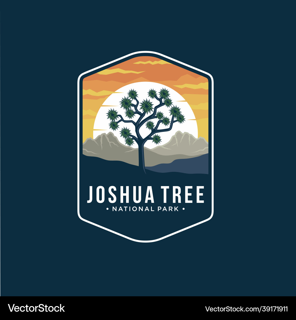 Joshua tree national park emblem patch logo illust