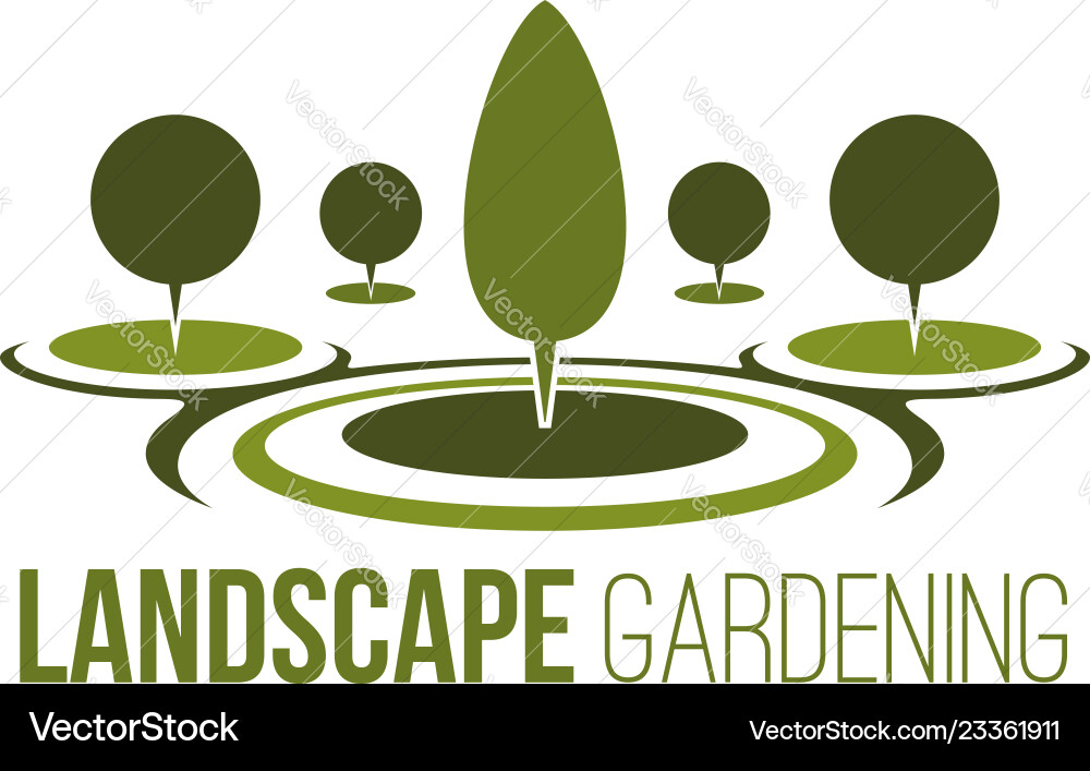 Landscpe gardening emblem Royalty Free Vector Image