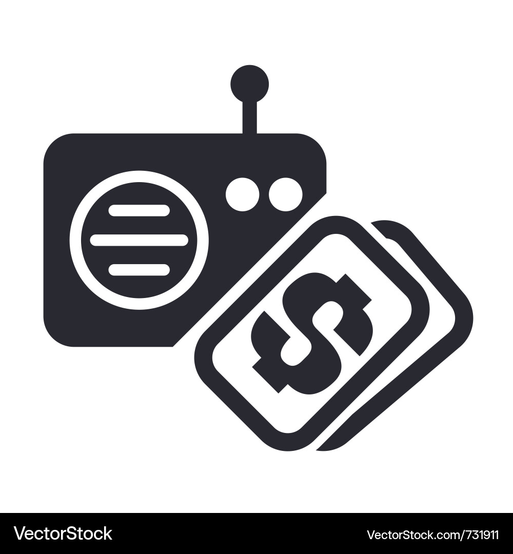 Money and radio single Royalty Free Vector Image