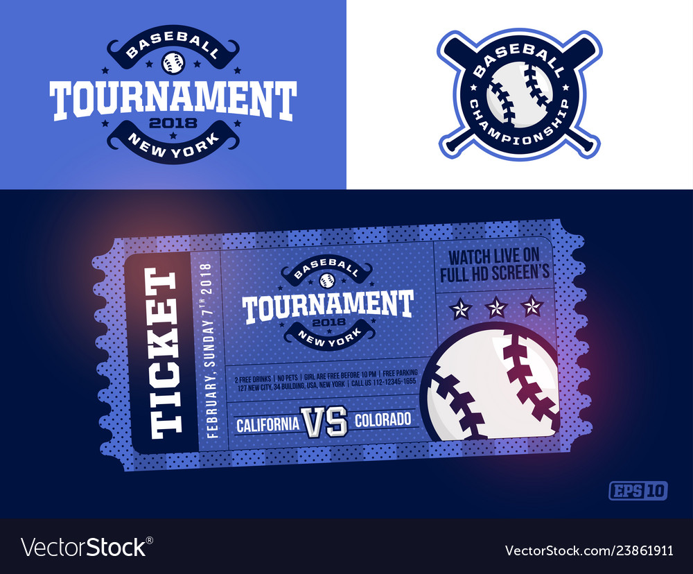 One modern professional design of baseball tickets