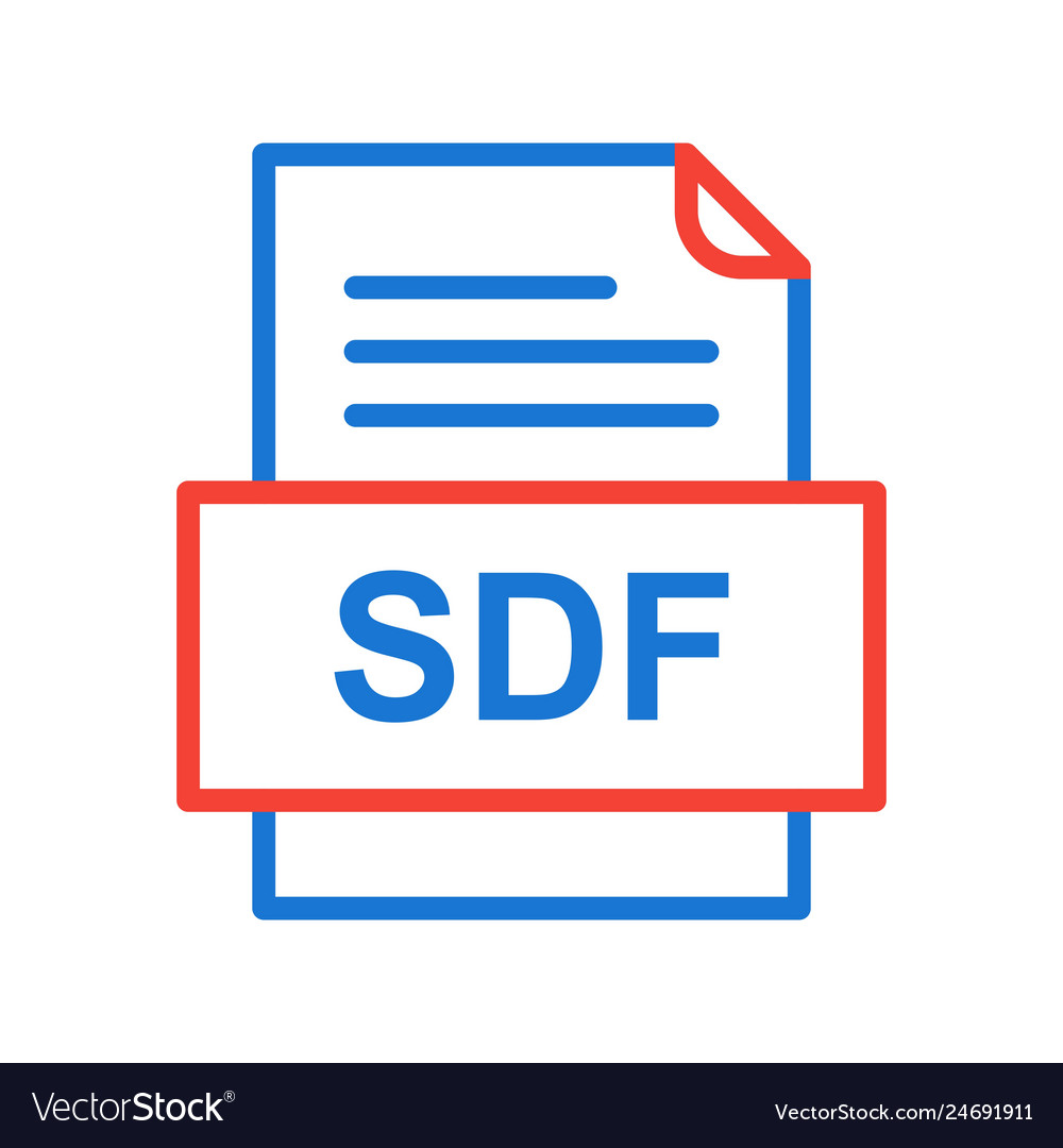 Sdf file document icon Royalty Free Vector Image