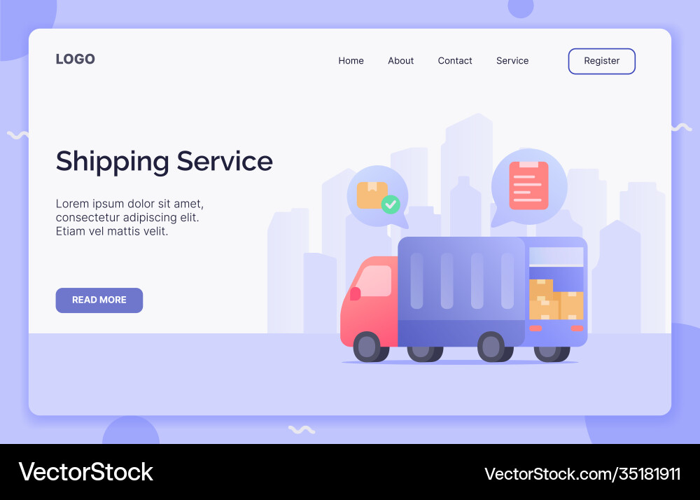 Shipping service campaign concept for website Vector Image