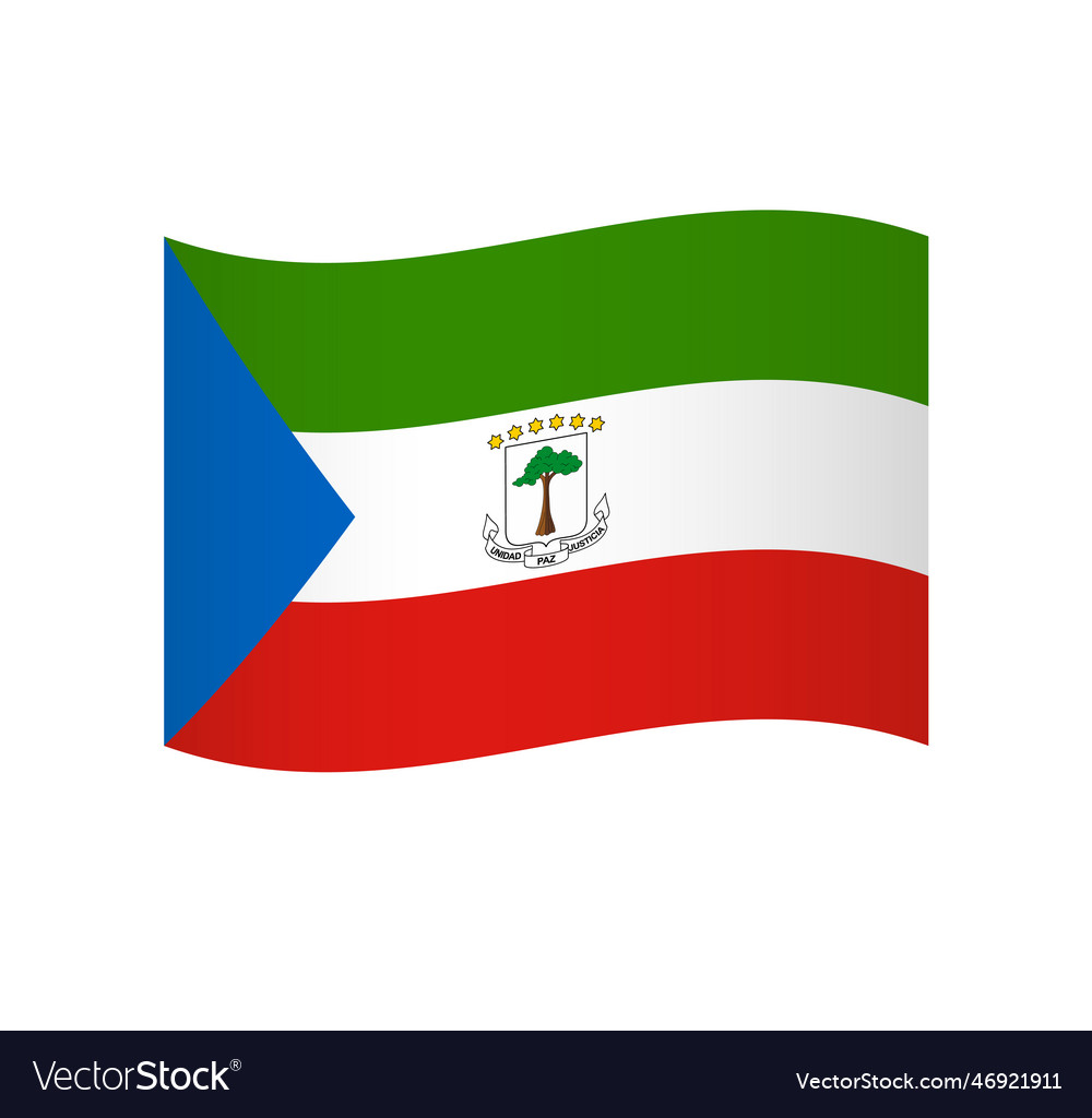 Wavy flag of equatorial guinea Royalty Free Vector Image