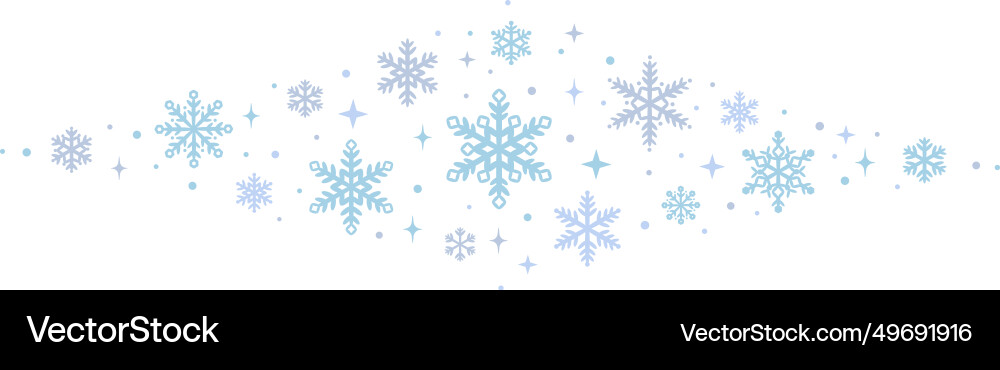 Blue snowflake hand drawn banner isolated clip Vector Image