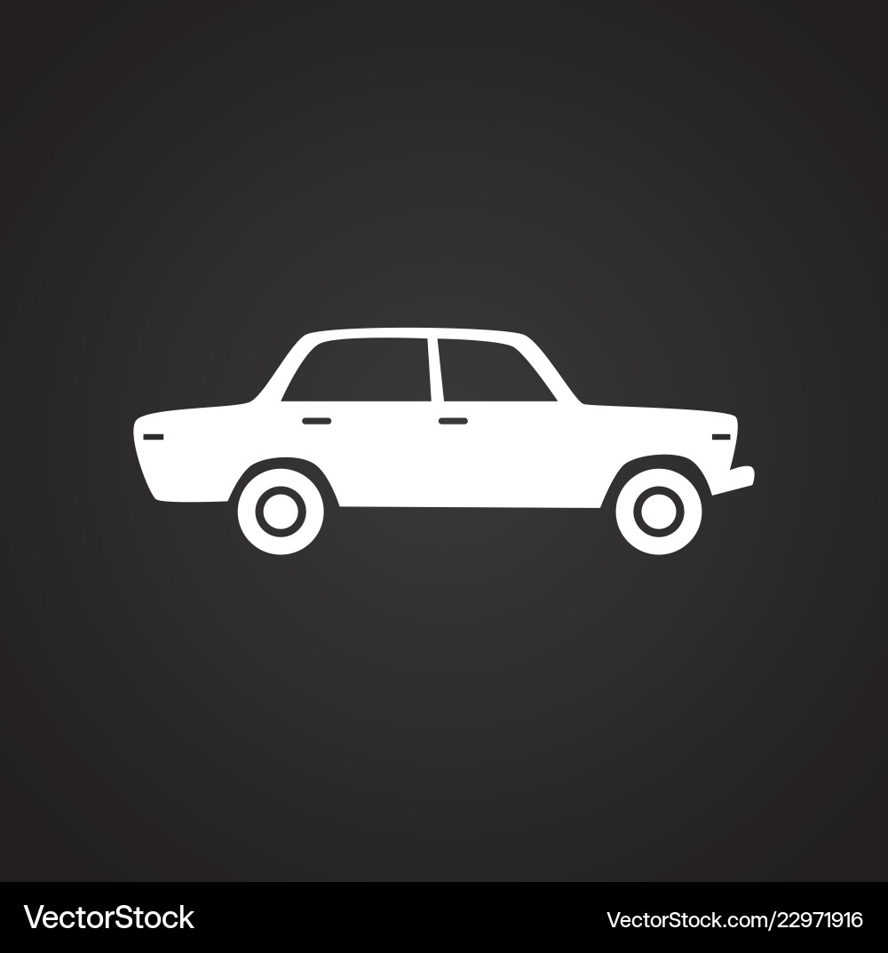 Car icon on black background for graphic and web Vector Image