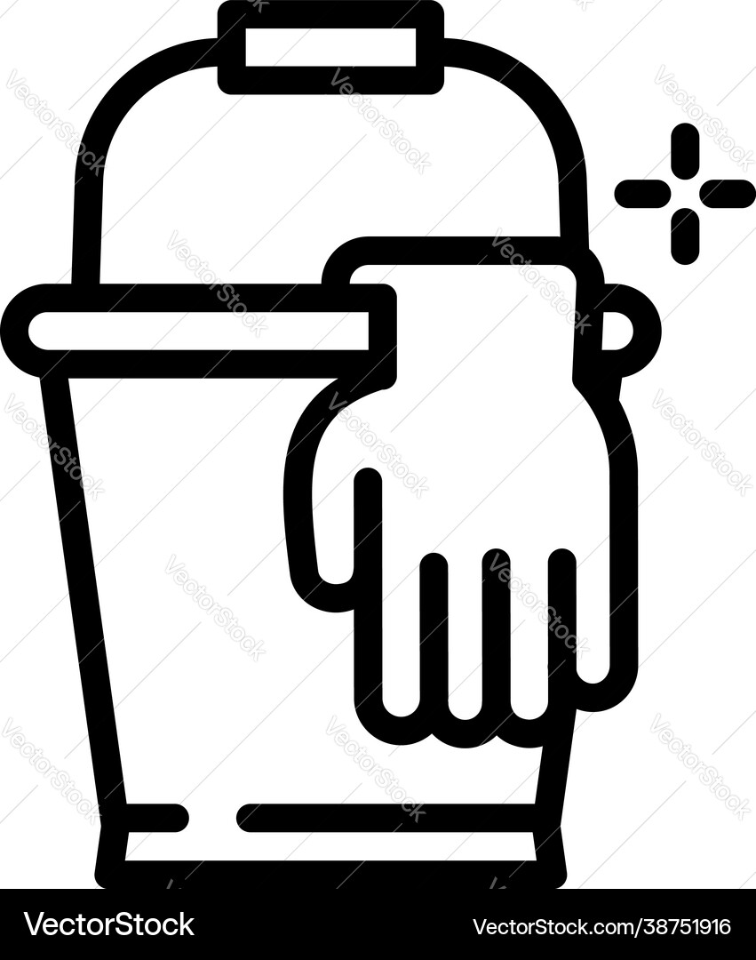 Cleaner bucket icon outline style Royalty Free Vector Image