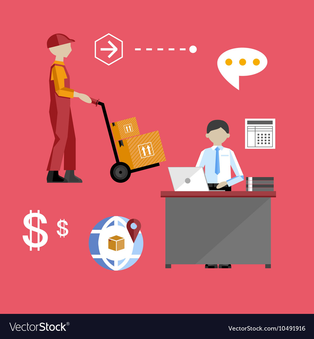 Delivery process Royalty Free Vector Image - VectorStock