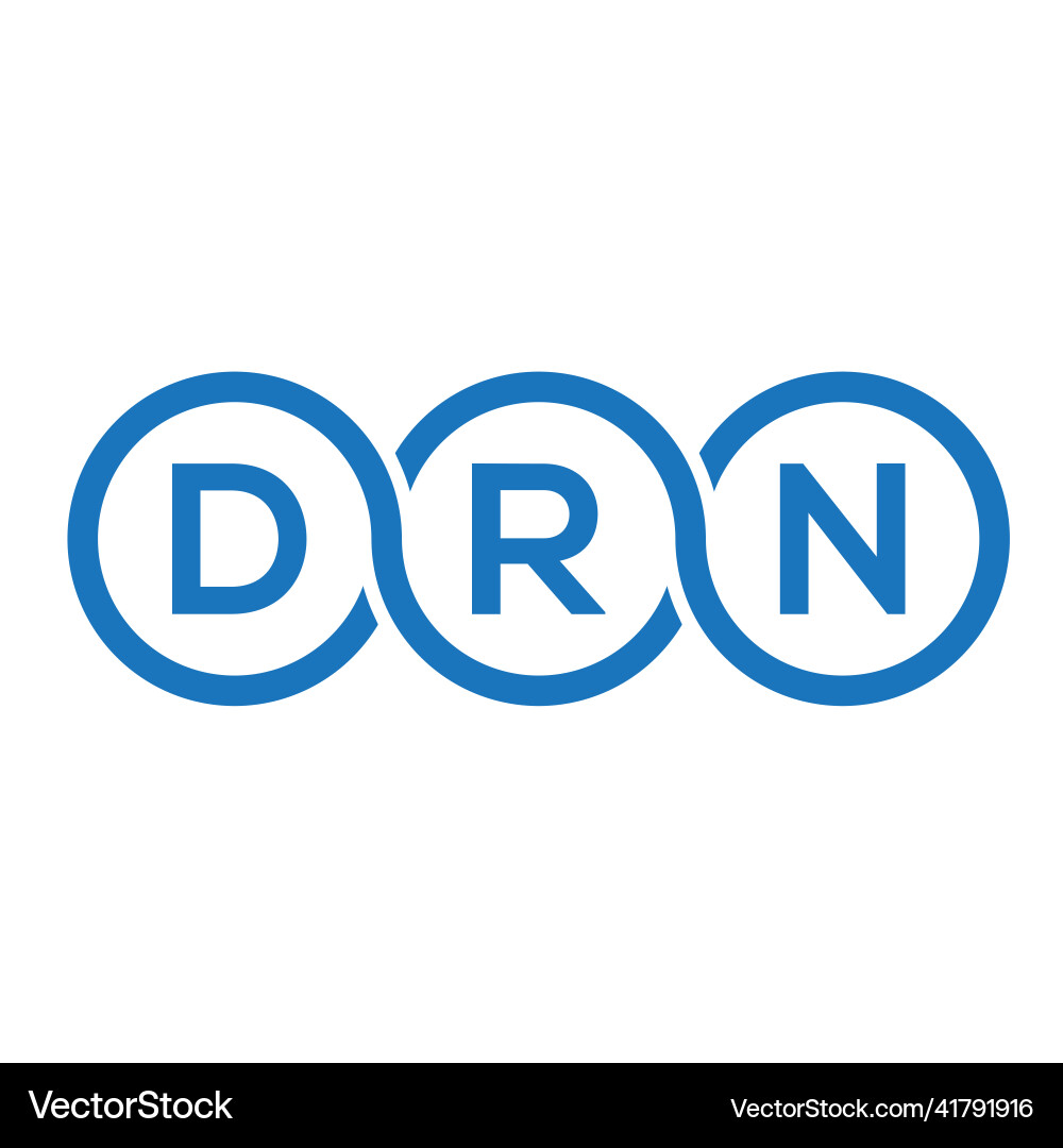 Drn letter logo design on black backgrounddrn Vector Image