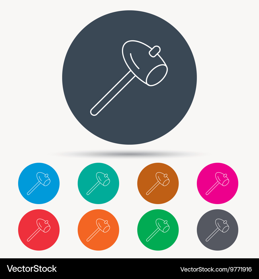 Hammer icon repair or fix sign Royalty Free Vector Image