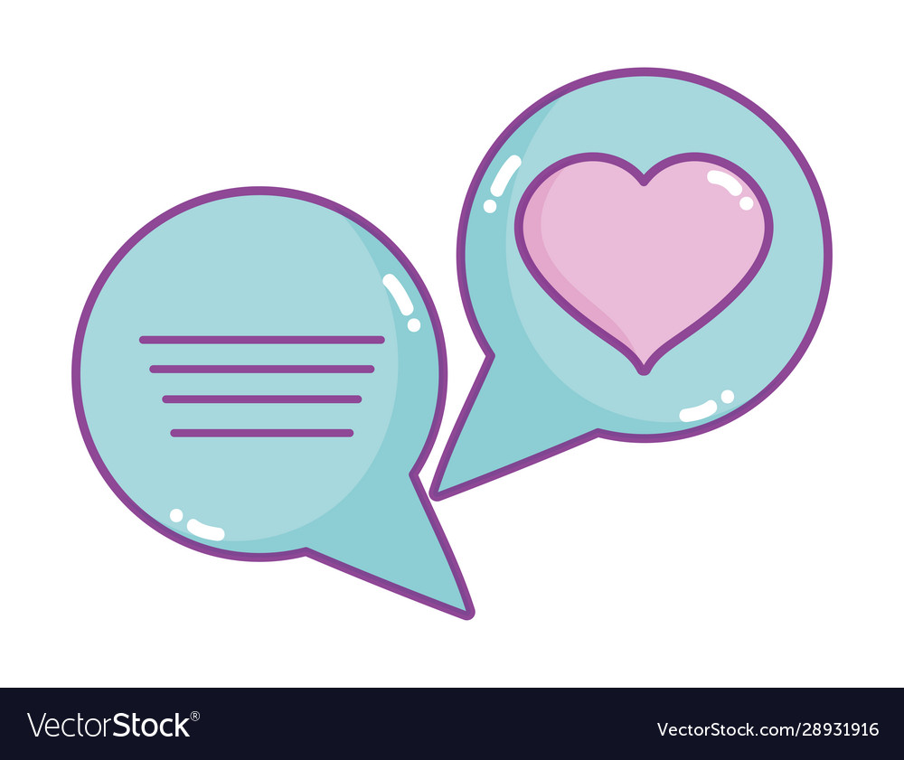Happy valentines day speech bubbles heart love Vector Image